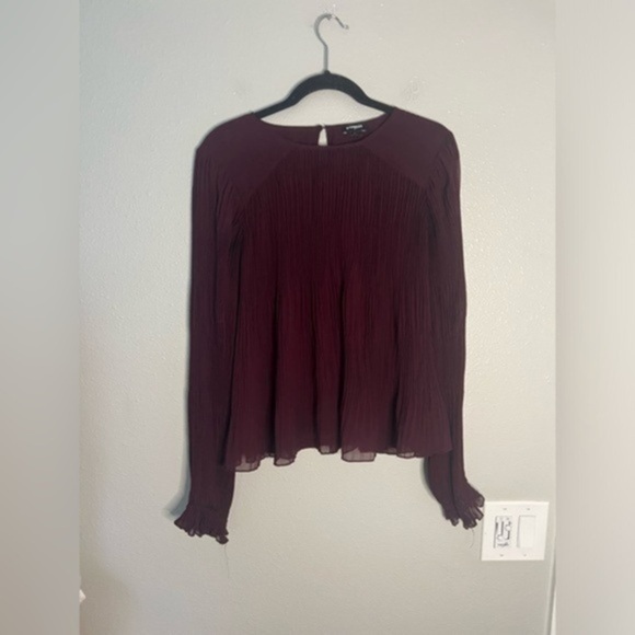 Express | Tops | Express Burgundy Pleated Top | Poshmark